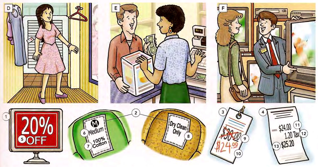 Learn Vocabulary Through Pictures - Shopping - ESL Tasks