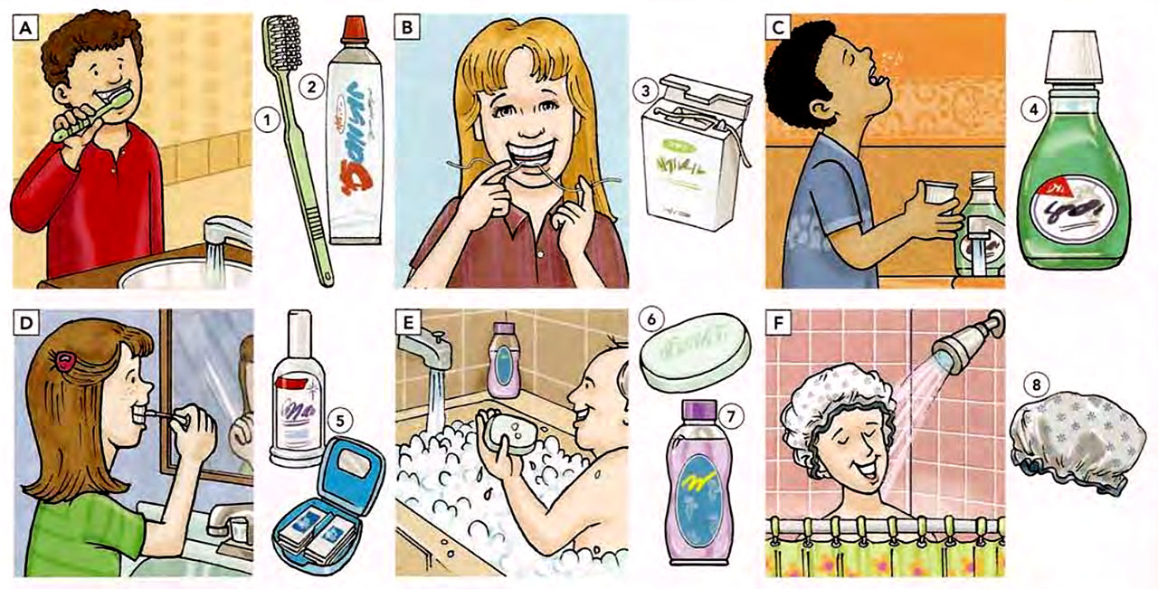 Learn Vocabulary Through Pictures - Personal Hygiene - ESL Tasks