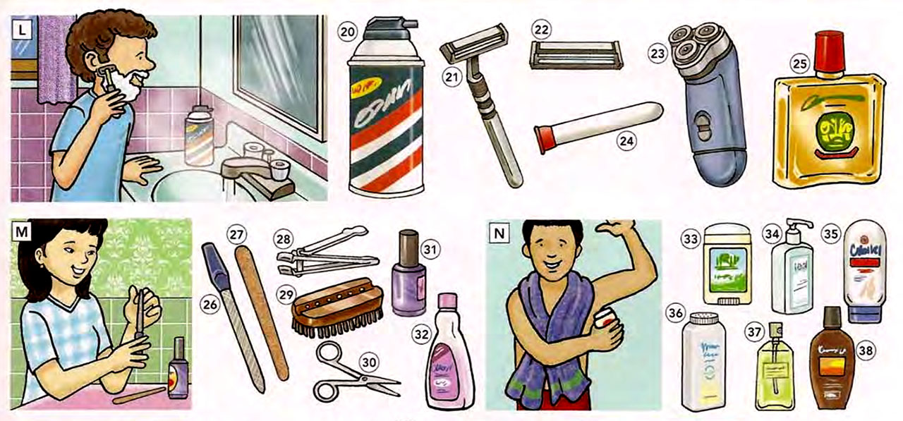 Learn Vocabulary Through Pictures - Personal Hygiene - ESL Tasks
